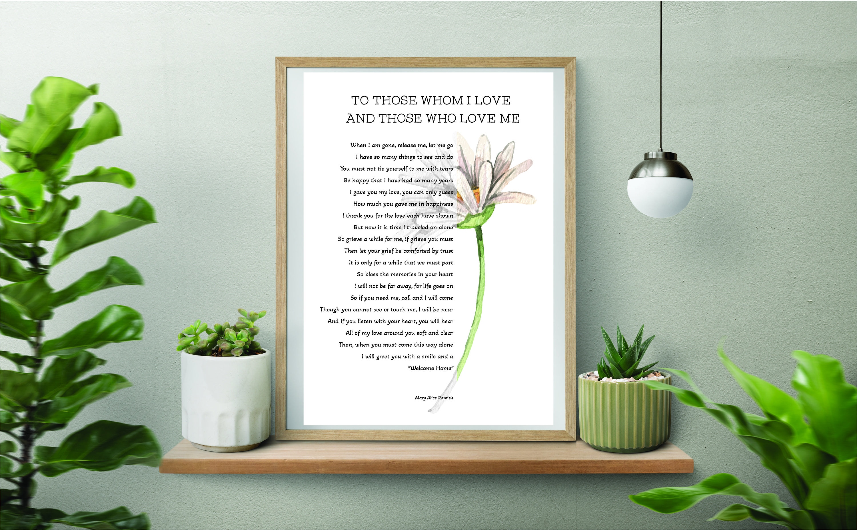 To Those Whom I Love & Love Me Funeral Poem Memorial Gift - Etsy UK