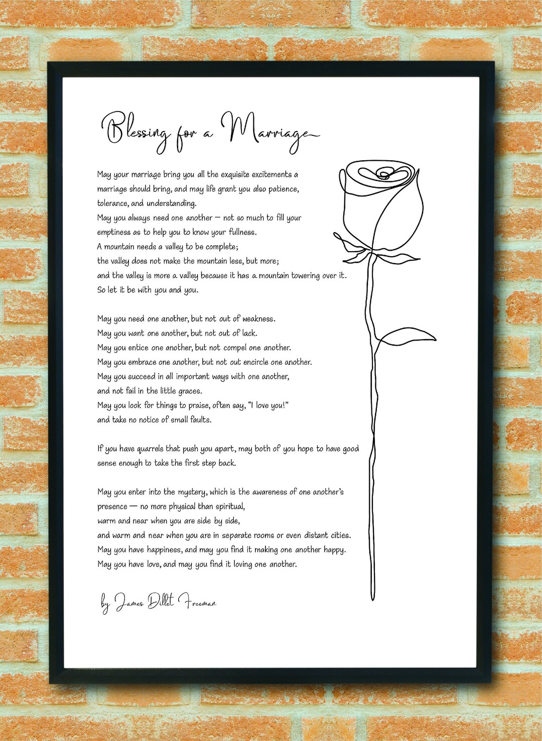 Blessing for a Marriage Print James Dillet Freeman Paper - Etsy