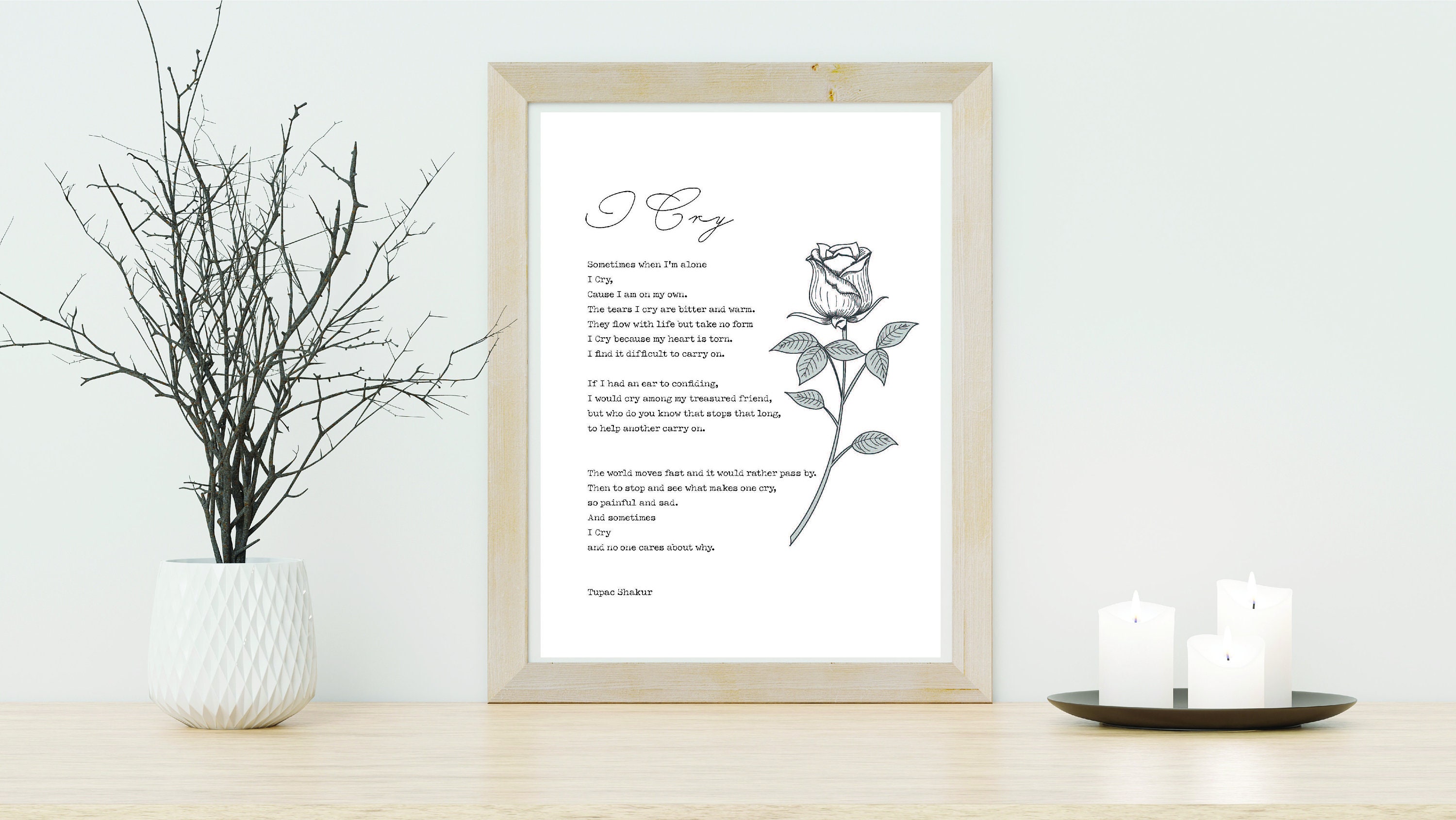 I Cry by Tupac Shakur Emotional Poem Poetry Tupac - Etsy