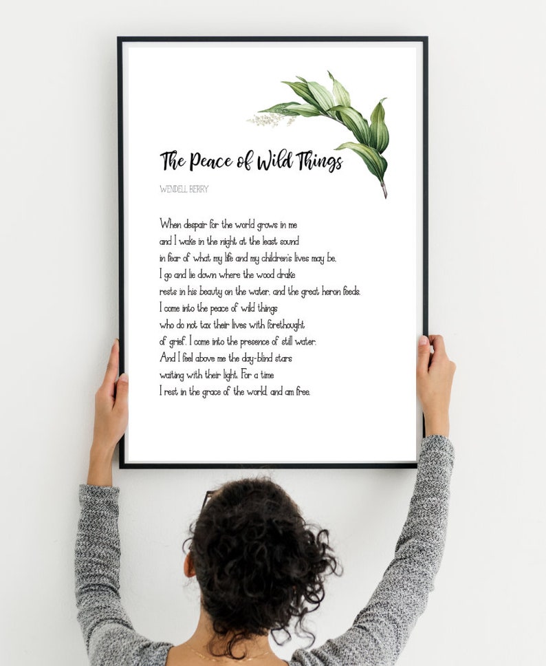 The Peace of Wild Things Wendell Berry Poem Hope | Etsy