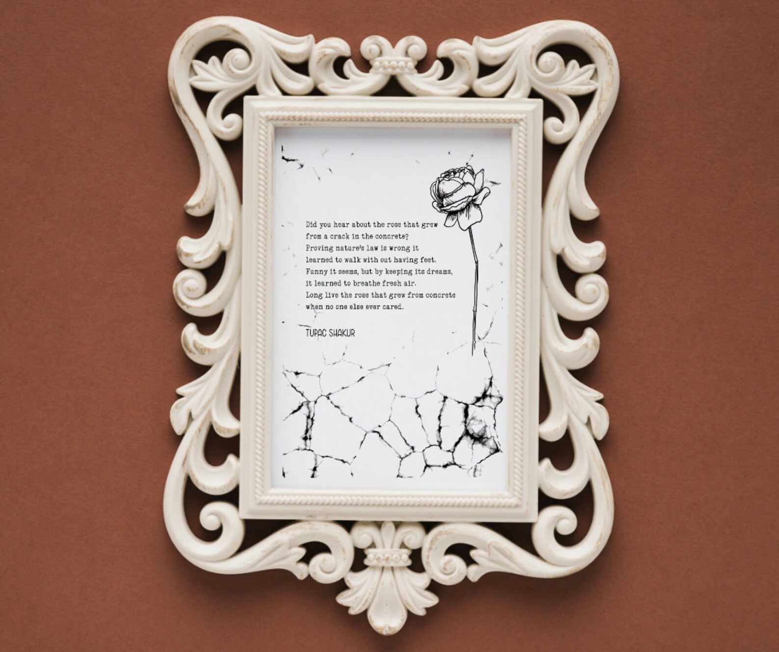 The Rose That Grew From Concrete Tupac Shakur Poem - Etsy Australia