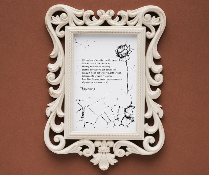The Rose That Grew From Concrete Tupac Shakur Poem - Etsy Australia