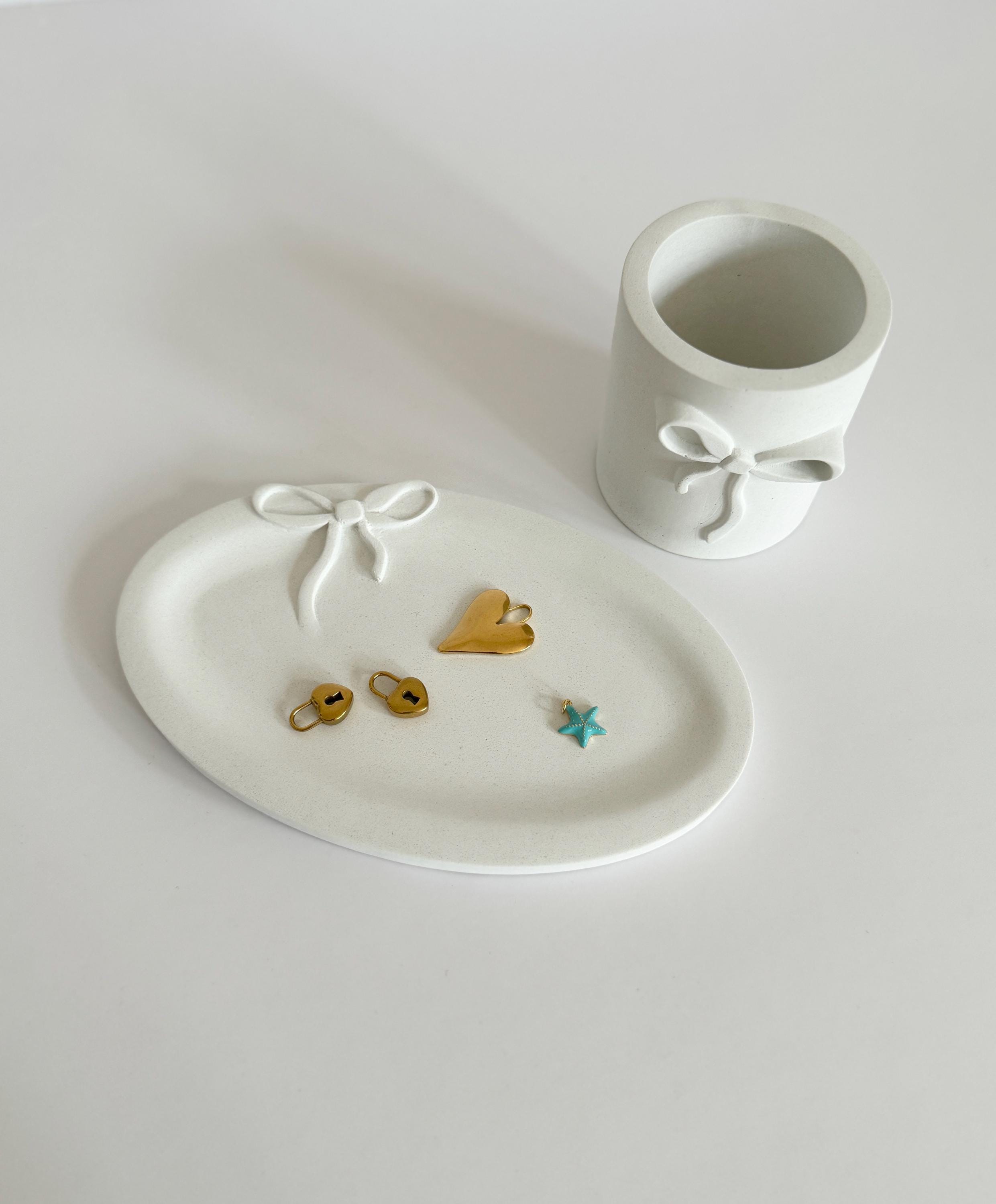 Bow Tray for Jewellery Storage Vanity Tray Gift Handmade Oval - Etsy