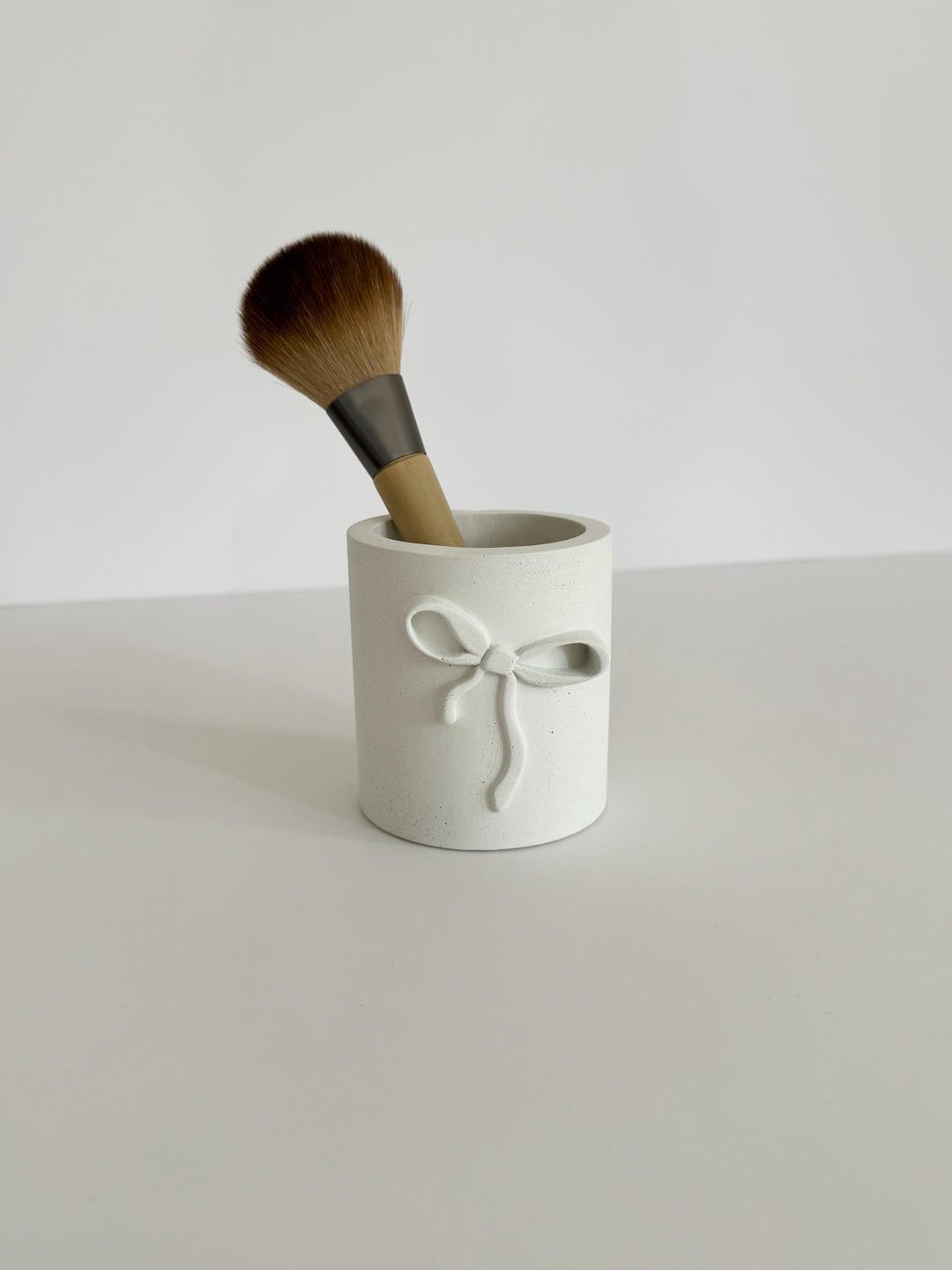 Handmade Ceramic Makeup Brush Holder: 3D Bow Desk Organizer - Etsy