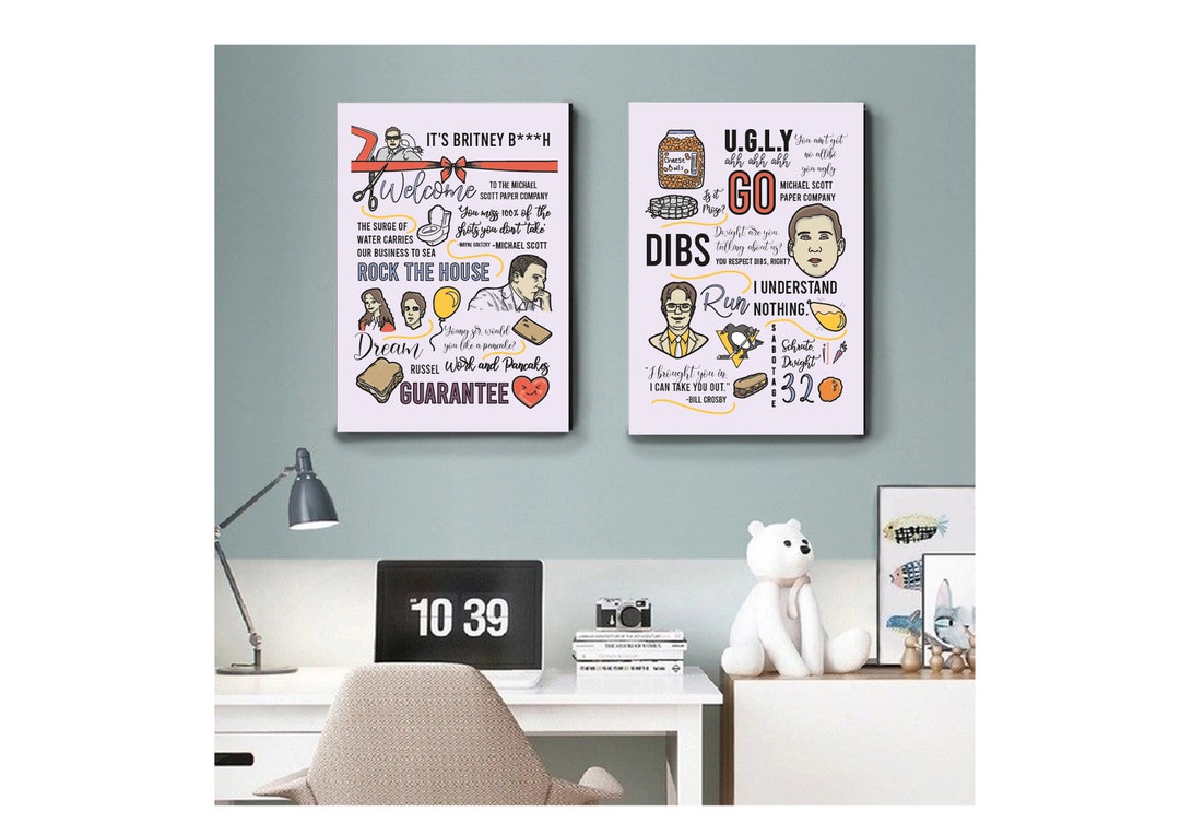 U.S Office Illustrated Poster - Episode - A3 - Personalized - Gift ...