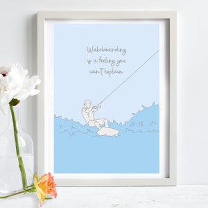 Wakeboarding Poster - Wakeboard, Wake Life, Wave, Water Sport A3/A4/A5 ...