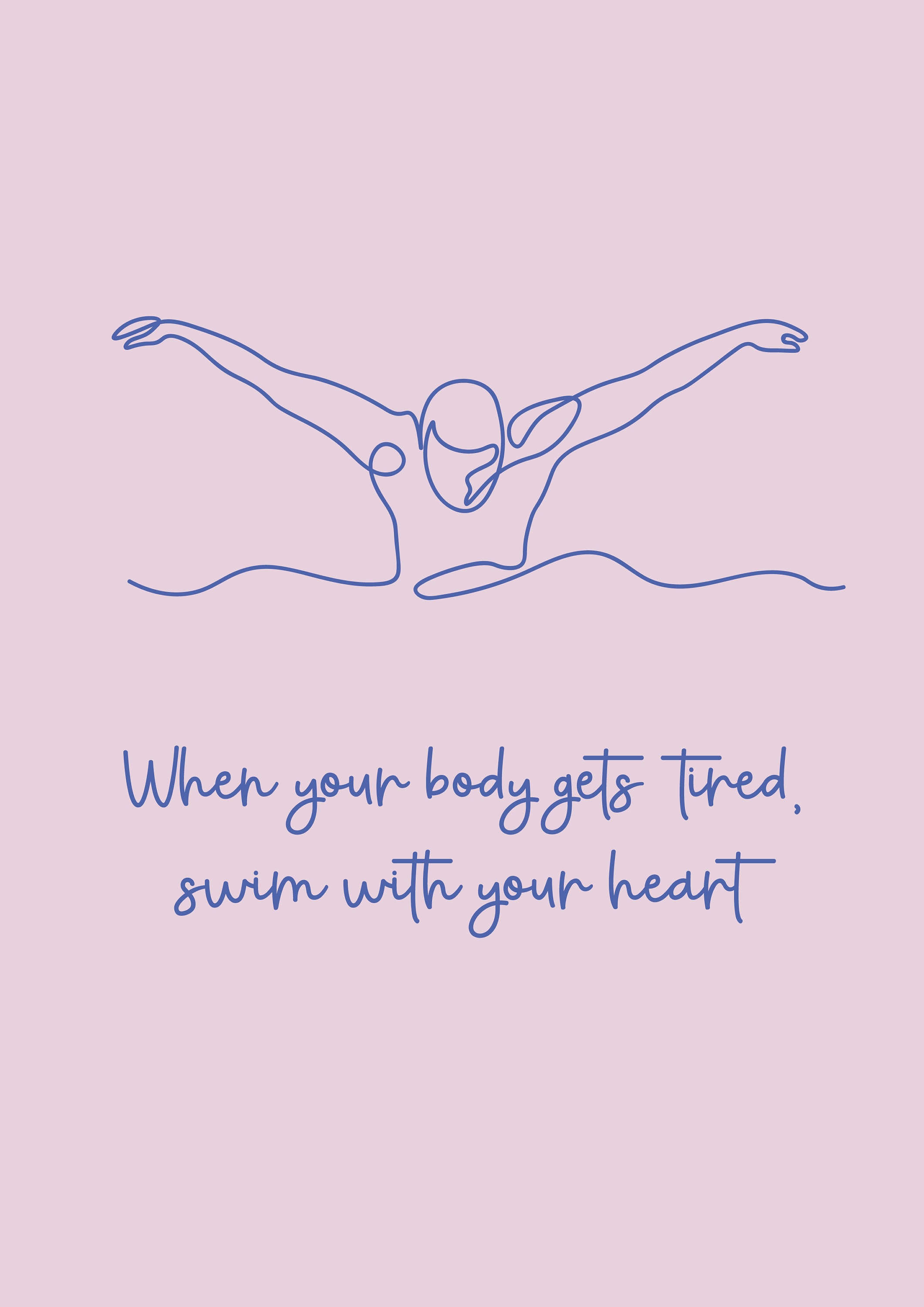 Swimming Wall Art Print Poster - Swim -a3/a4/a5-when Your Body Gets ...