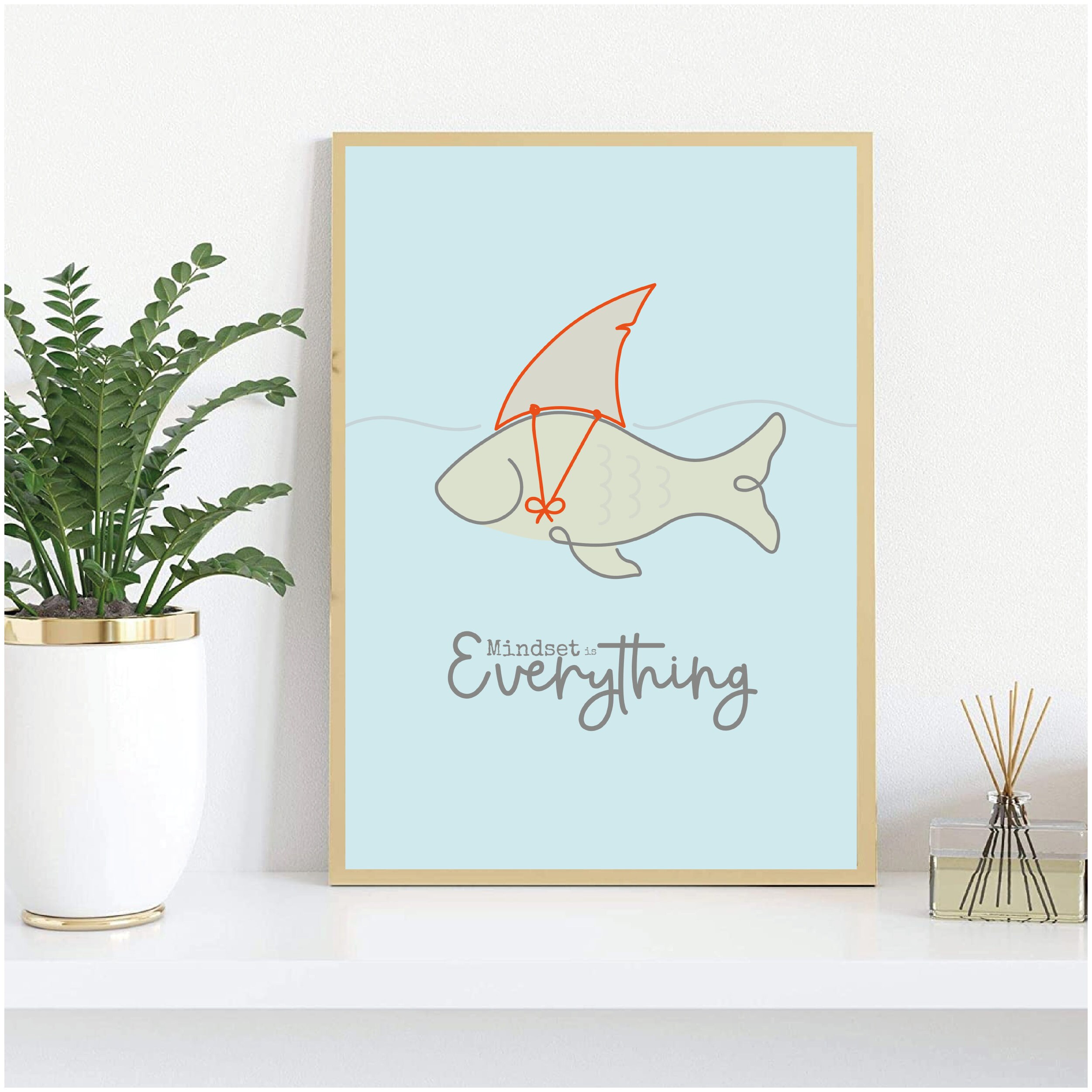 Mindset is Everything, Goldfish, Shark - Motivational, Well Being ...
