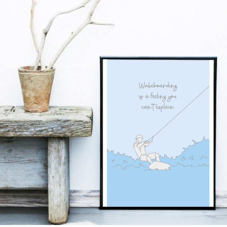 Wakeboarding Poster Wakeboard, Wake Life, Wave, Water Sport A3/A4/A5 ...