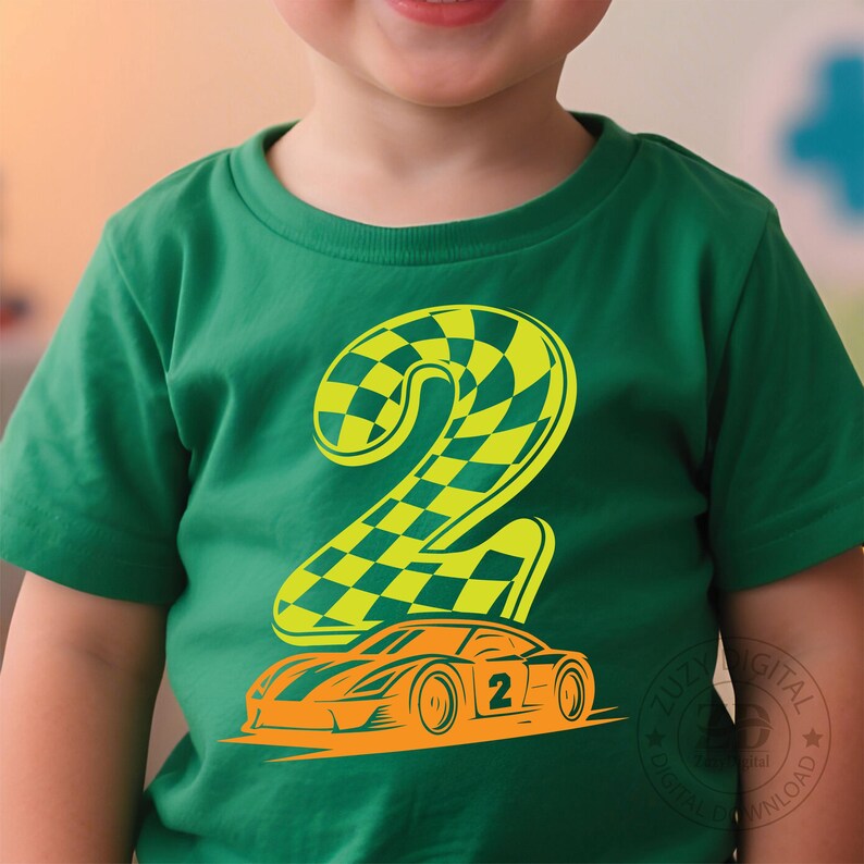 2nd Birthday Race Car SVG | Boy Toddler Birthday Clipart | Number 2 ...