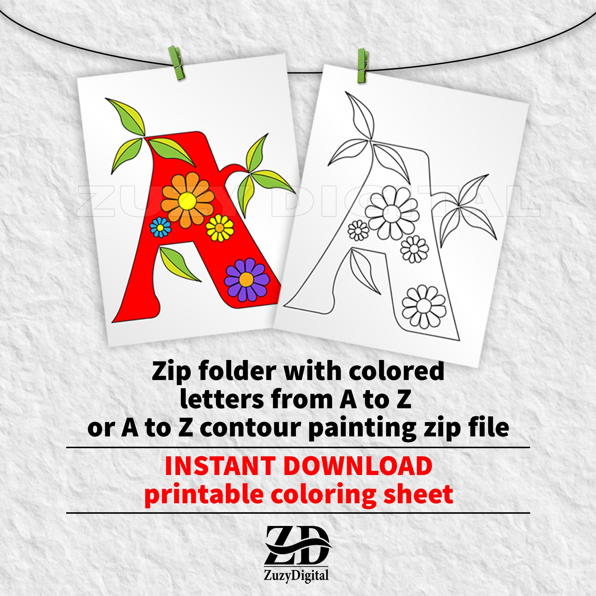 Coloring Book, Coloring Pages, Color Letters, Flower Letters Coloring ...
