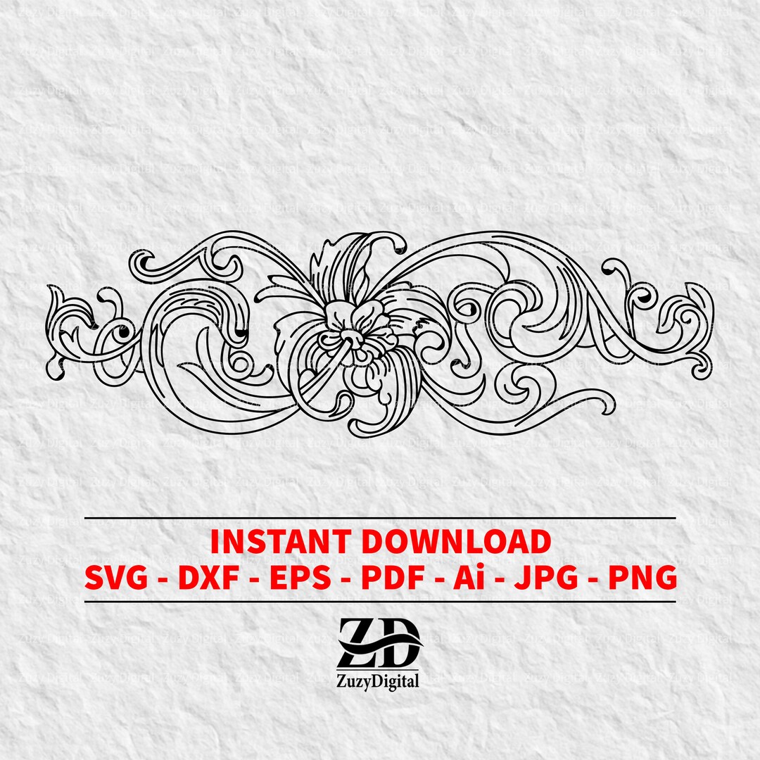 Ornate Vector Floral Pattern . Svg / Png / Eps / Jpg / Dxf / Ai / Pdf ...