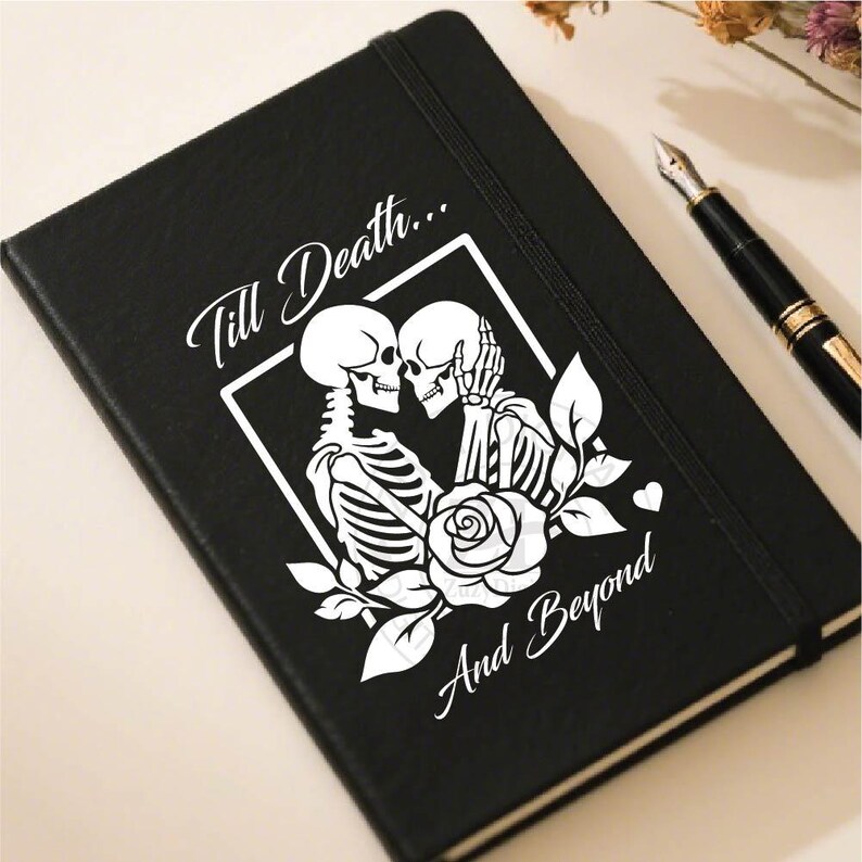 Skeleton Couple SVG for Gothic Wedding Decor – Romantic Skull Clipart ...