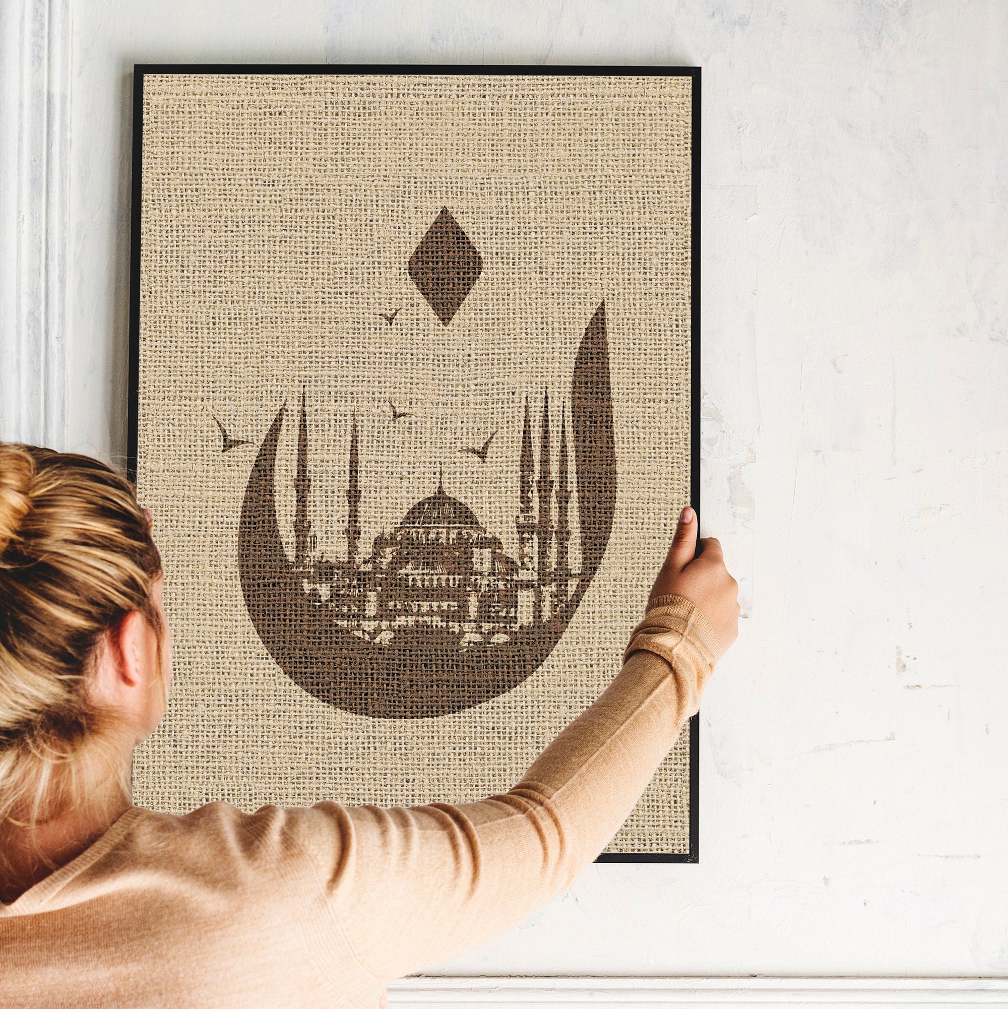 Nun Letter and Mosque Figure. Nun Letter Download Wall Art Print SVG ...