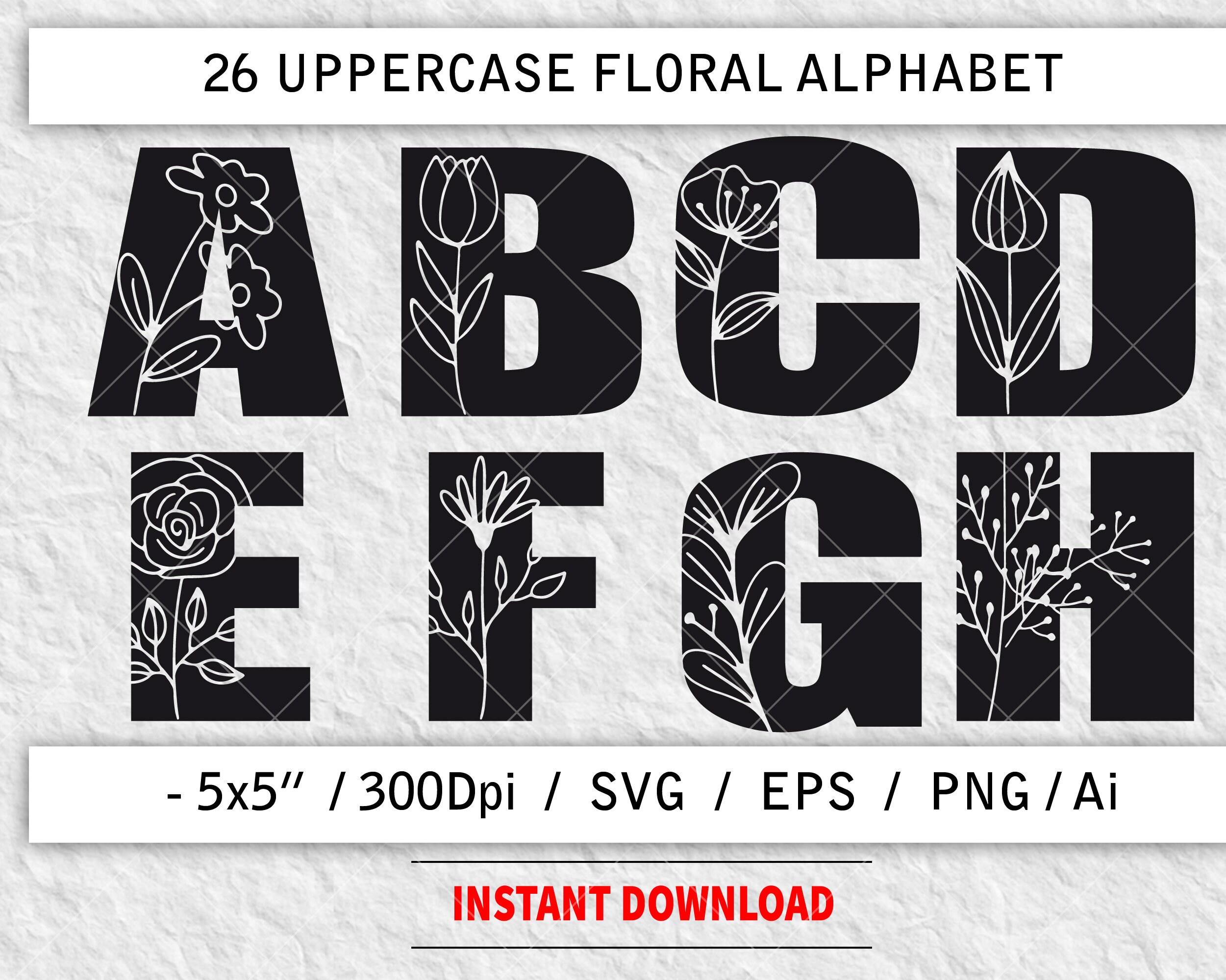 Floral Alphabet, Floral Abc Svg, Spring Monogram Svg, Fancy Alphabet ...