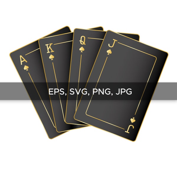 Gold Playing Cards Svg - Etsy