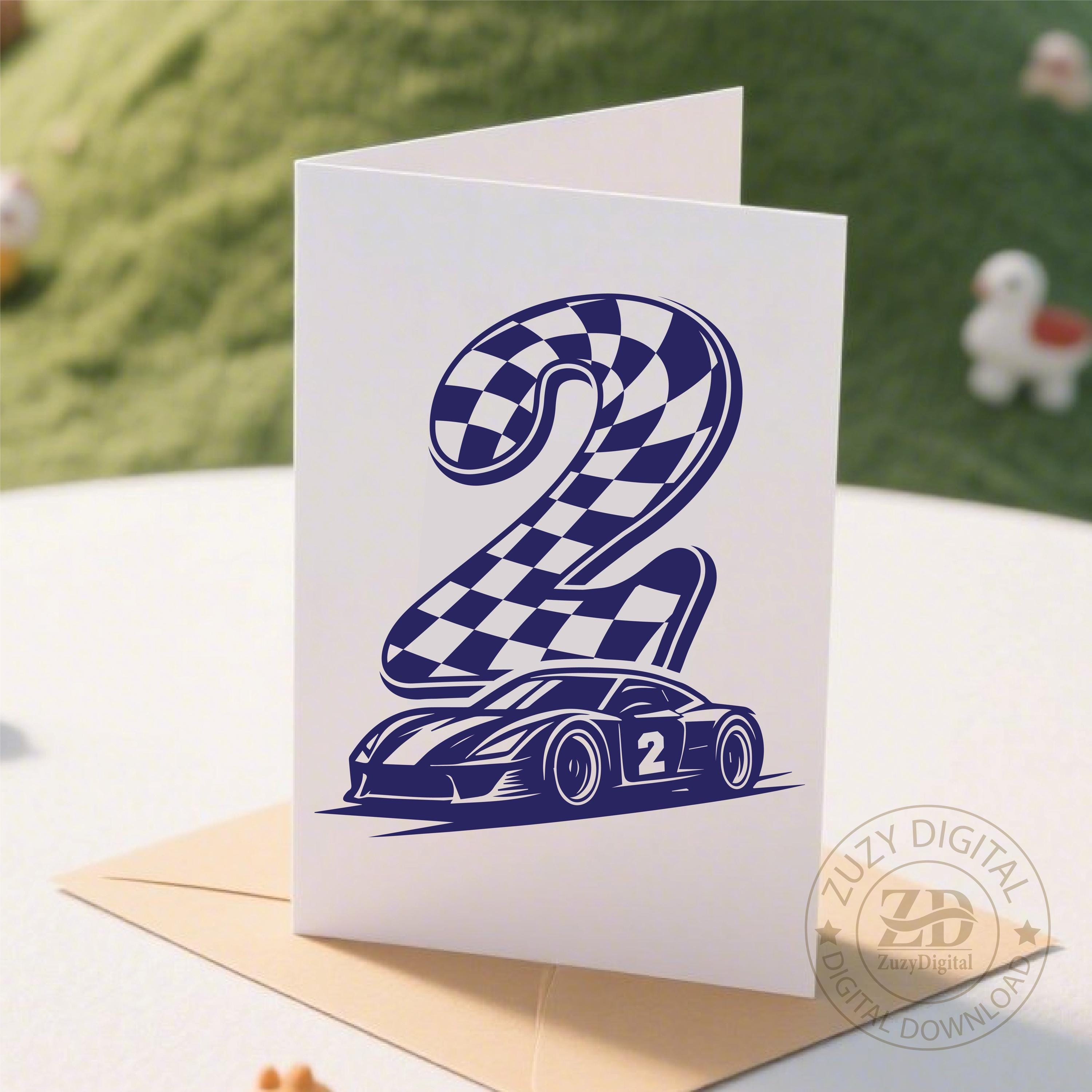 2nd Birthday Race Car SVG | Boy Toddler Birthday Clipart | Number 2 ...