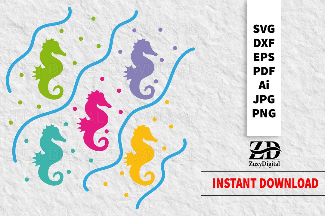 Seahorse Svg, Polka Dot Seahorse Sea, Wave, Seahorse Svg Seahorse, Cut ...