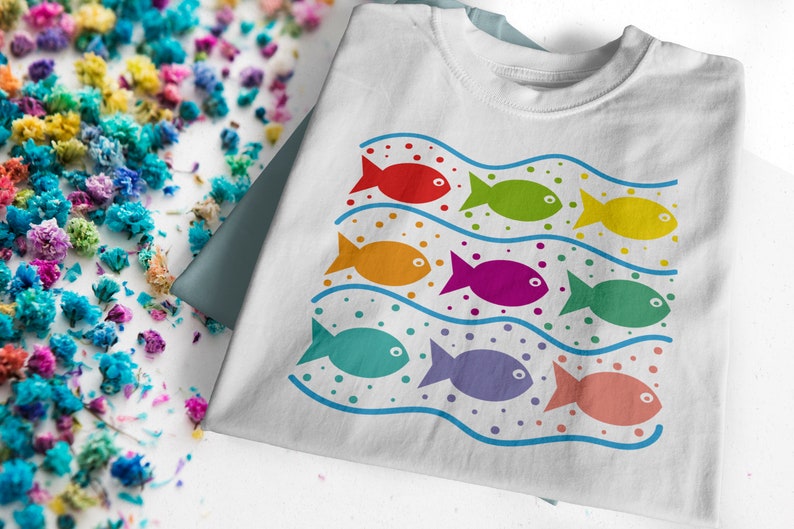 Fish Svg, Colorful Fish, Colored Bubbles, Cut File for Cricut and ...