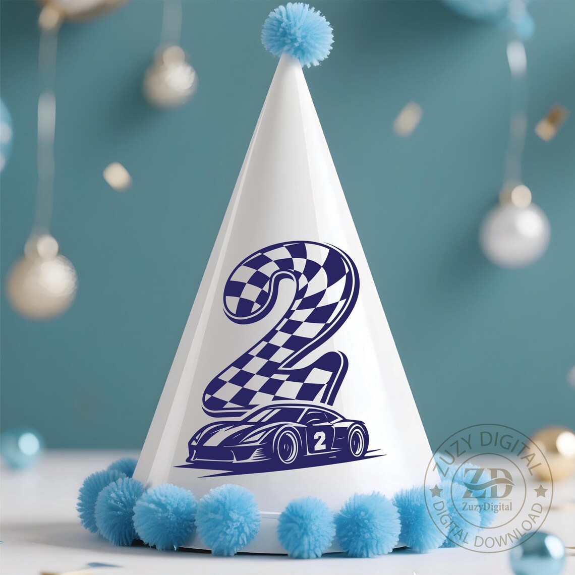 2nd Birthday Race Car SVG | Boy Toddler Birthday Clipart | Number 2 ...