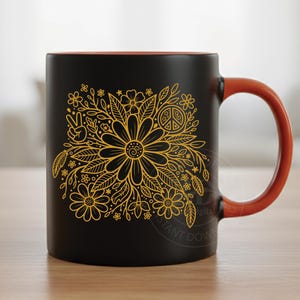 Boho Flower Peace Digital Art - Instant Download - Etsy