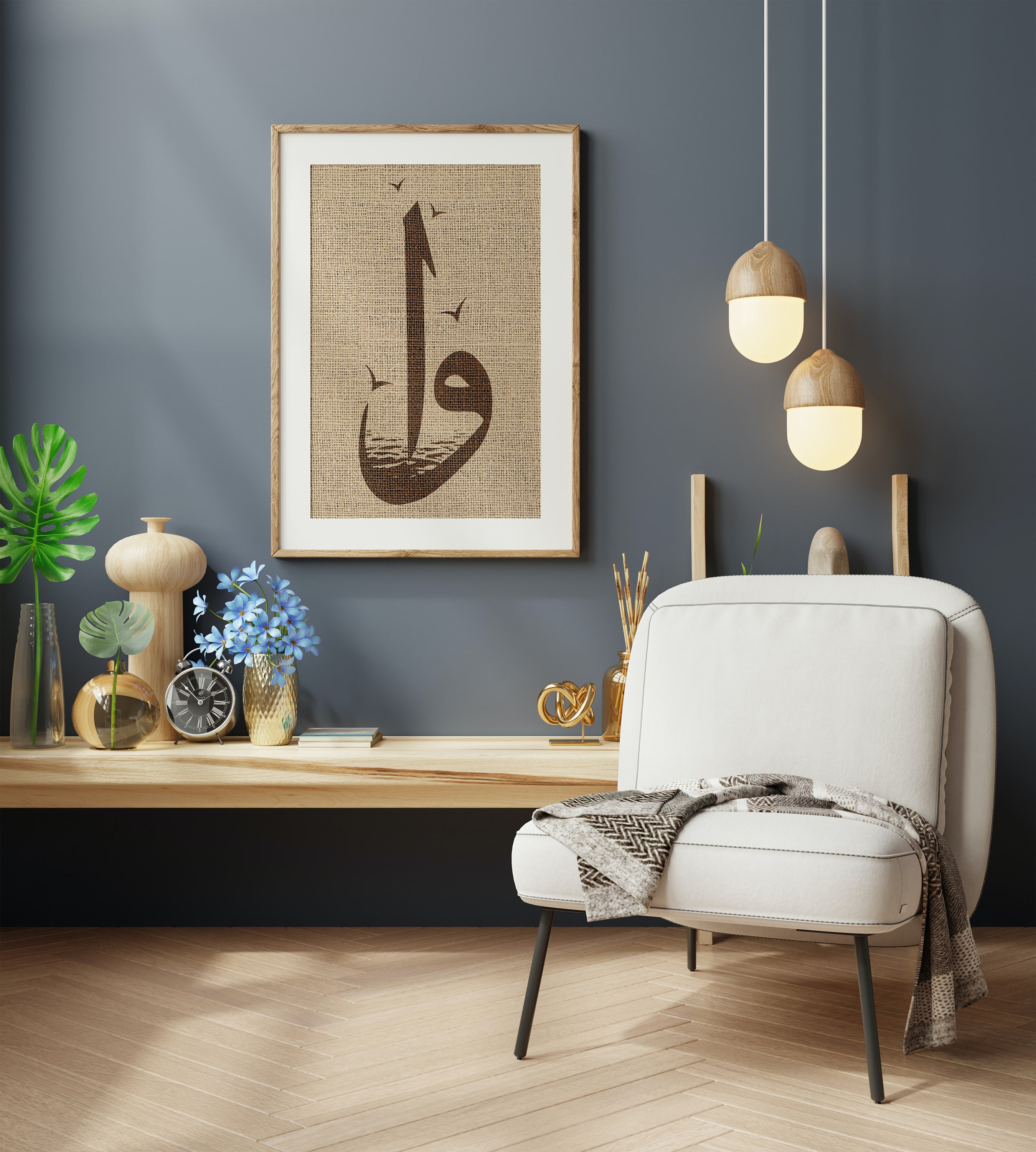 Arabic Letters Elif and Nun. Sea and Bird. Nun Letter Download Wall Art ...
