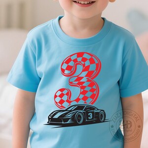Race Car Birthday SVG – 3rd Birthday Boy Clipart – Checkered Flag ...