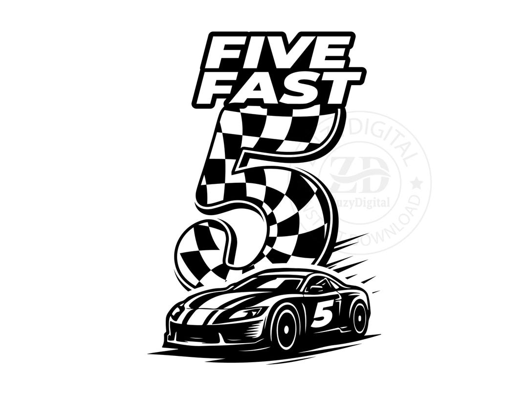 Race Car 5th Birthday SVG, Five Fast Birthday Shirt, Racing Party Boy ...