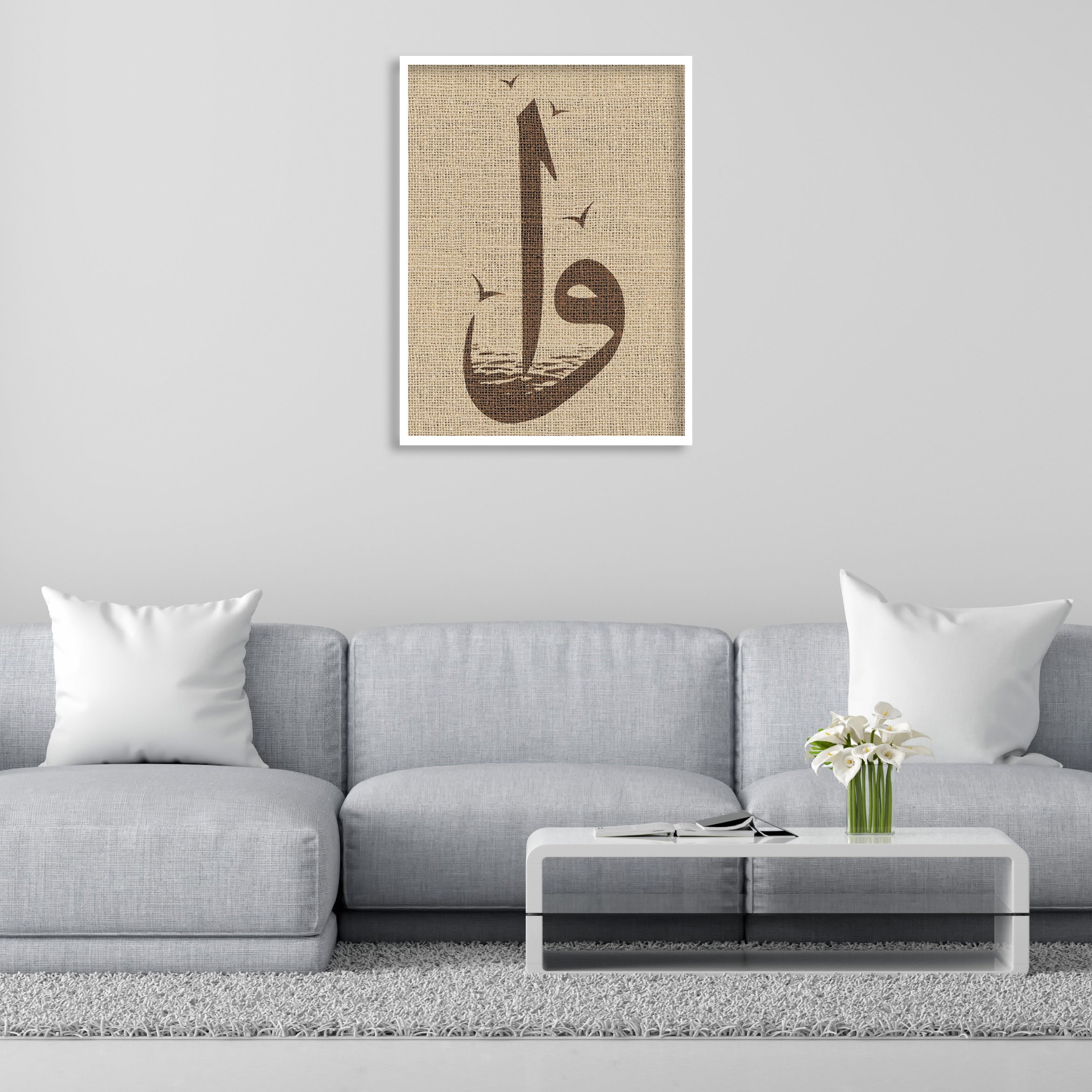 Arabic Letters Elif and Nun. Sea and Bird. Nun Letter Download Wall Art ...