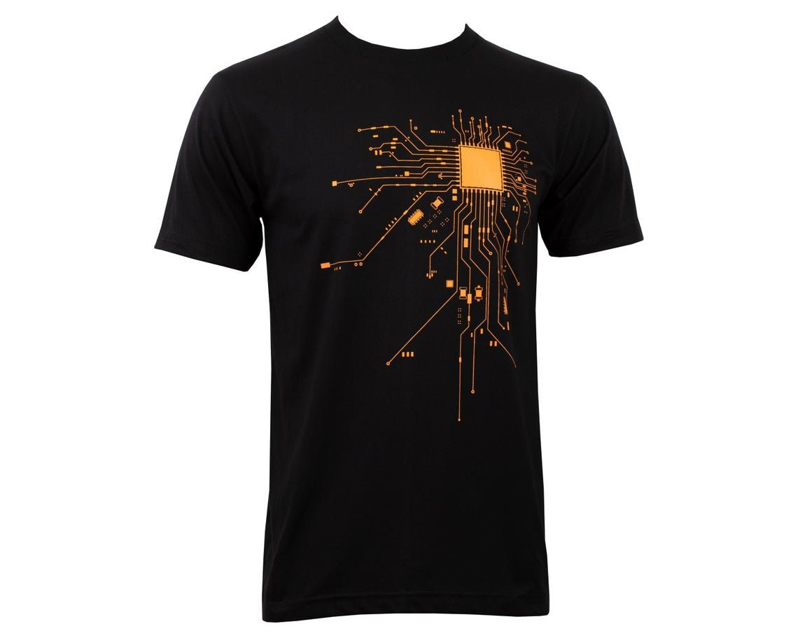 Circuit Board Cyber Heart Black T-shirt Hippie Psytrance Graphic T ...