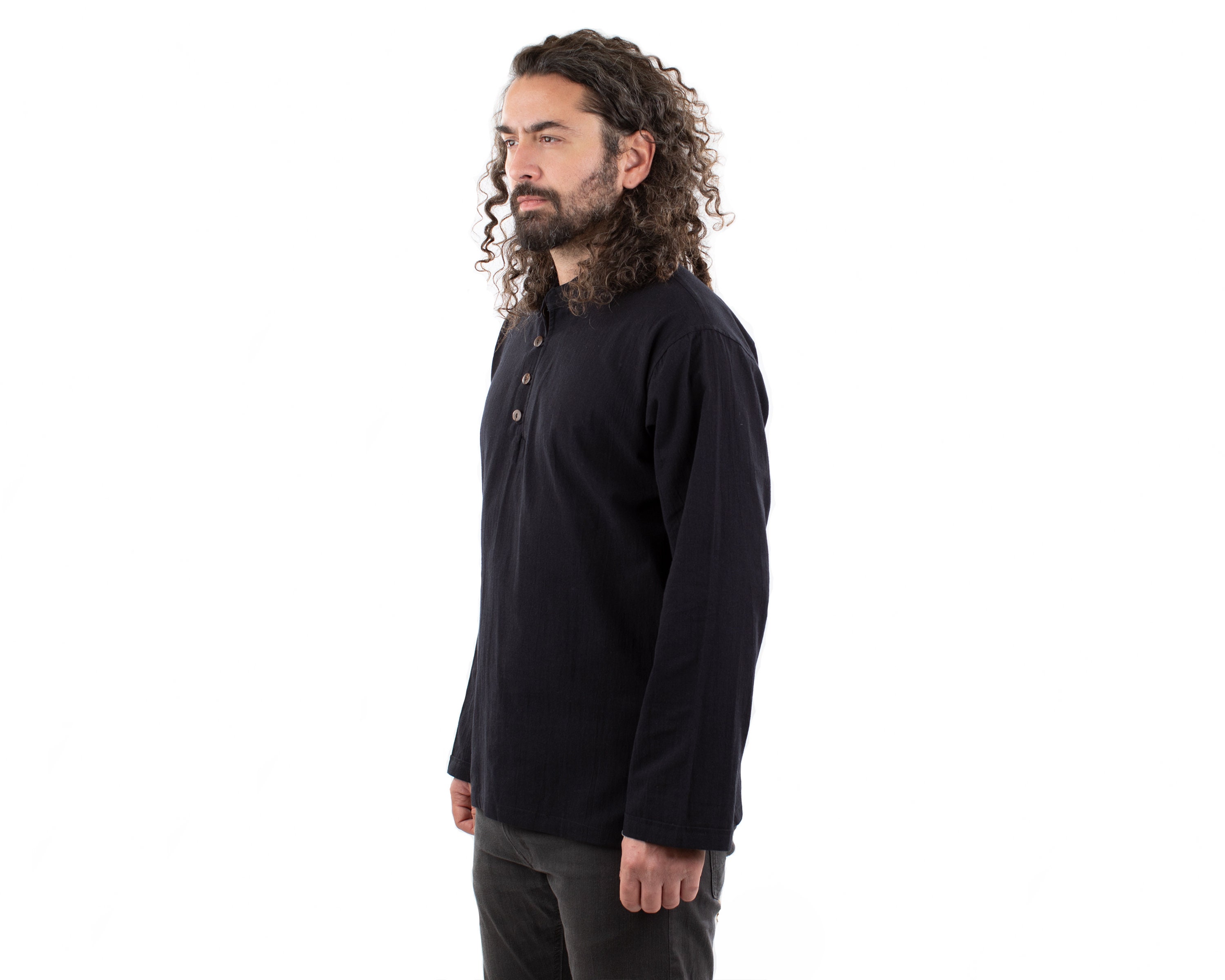 Black Hippie Priest 100% Cotton Shirt Ethnic Mens Shirt - Etsy