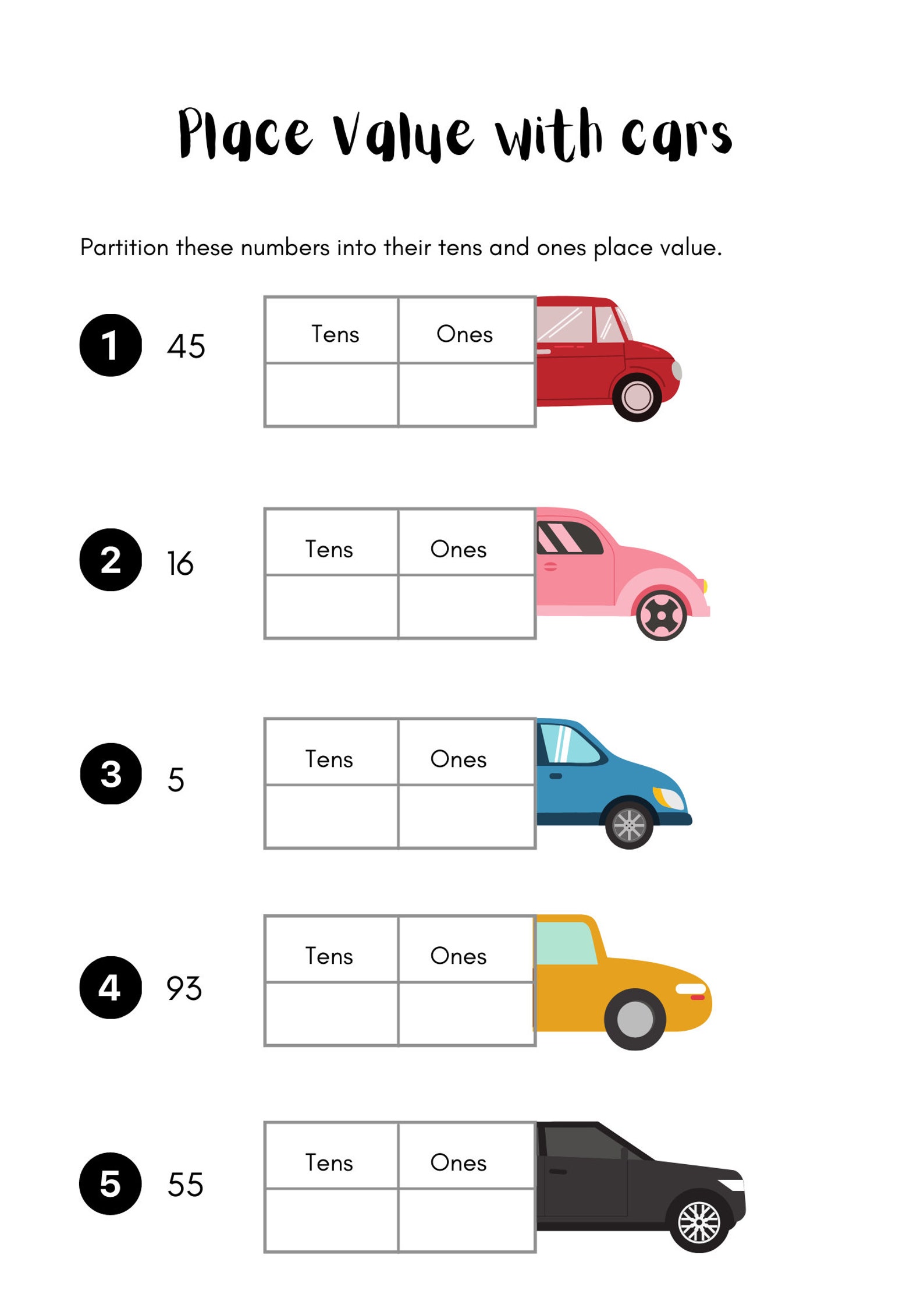 Place Value, 1st Grade, Math, Montessori, Printable Worksheets, Fichas ...