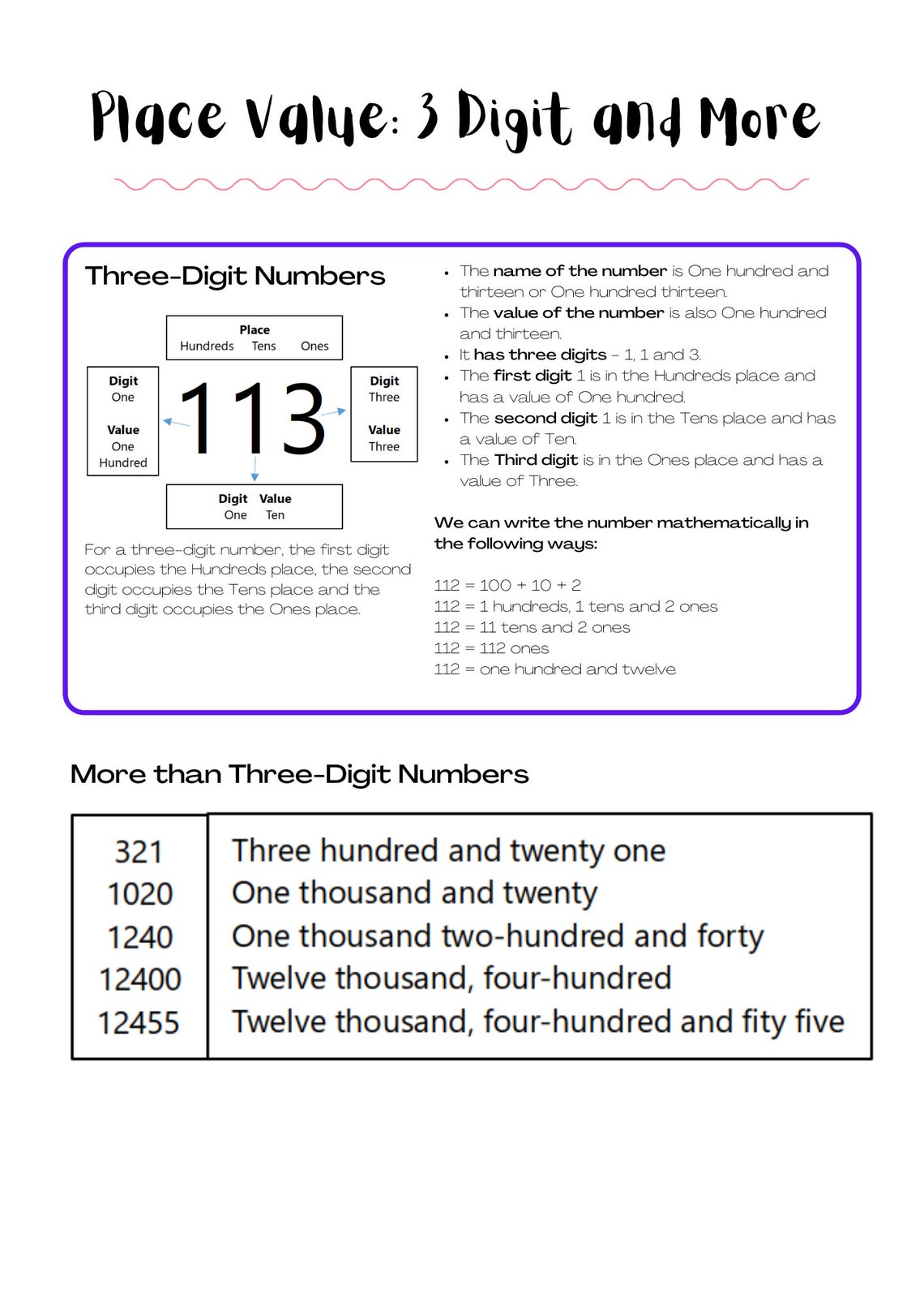 Place Value, 1st Grade, Math, Montessori, Printable Worksheets, Fichas ...
