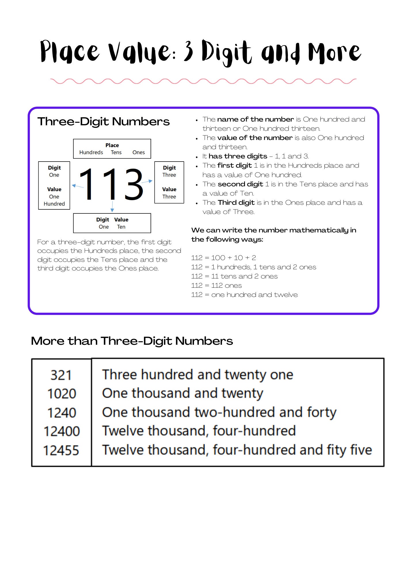 Place Value, 1st Grade, Math, Montessori, Printable Worksheets, Fichas ...
