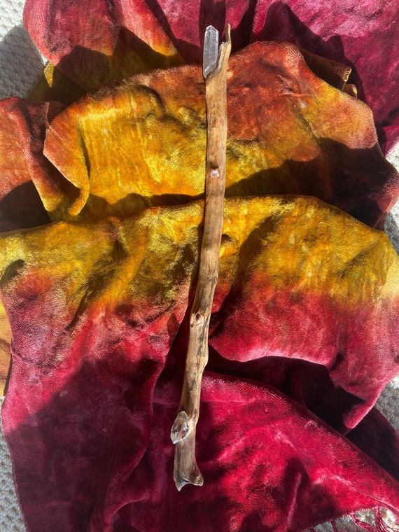 Sycamore Wand Coven Hand Crafted Quartz Crystal Garnet | Etsy