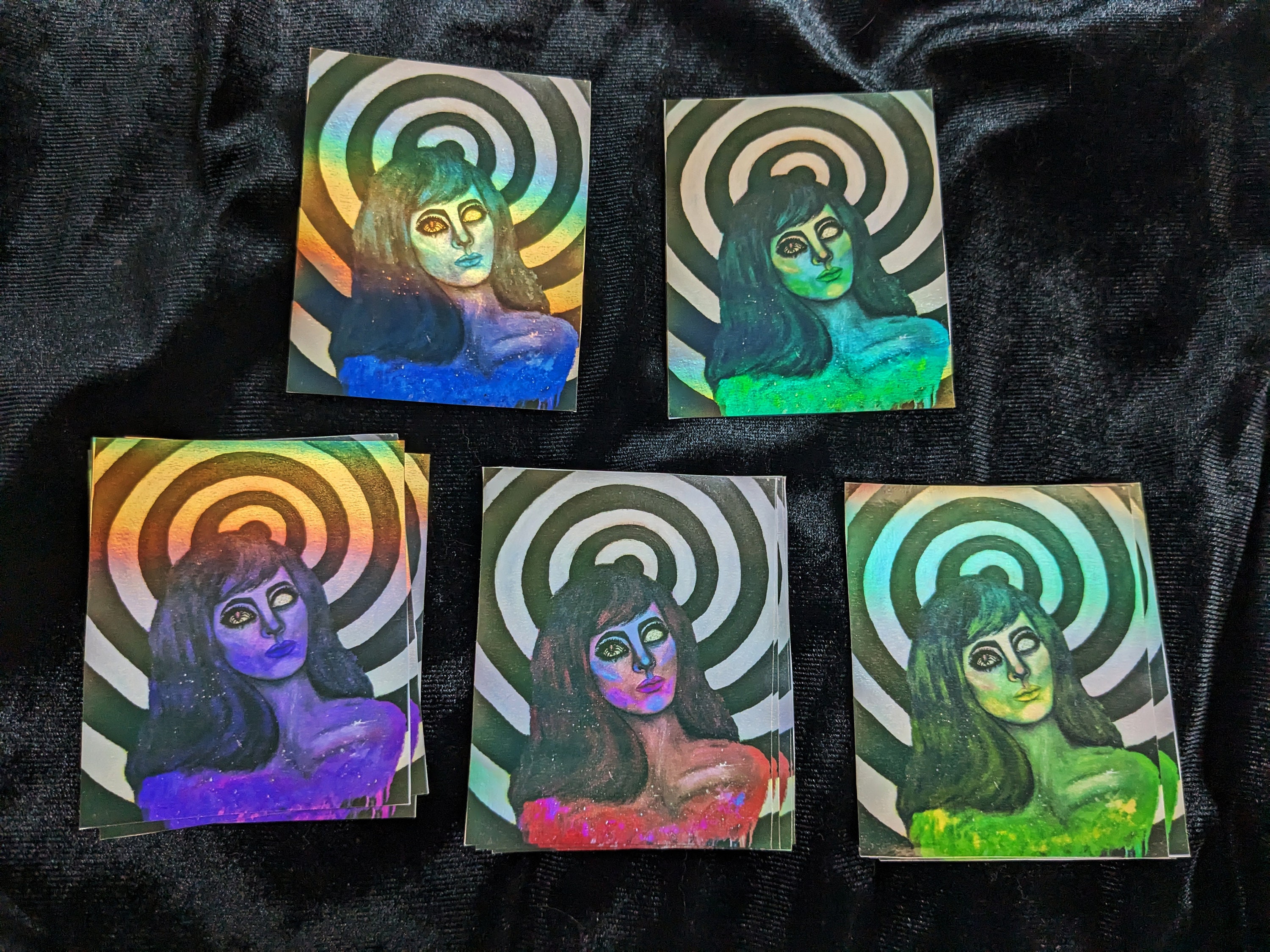 Spider Eye Hypnotic Girl Original Prints and Holographic Stickers - Etsy