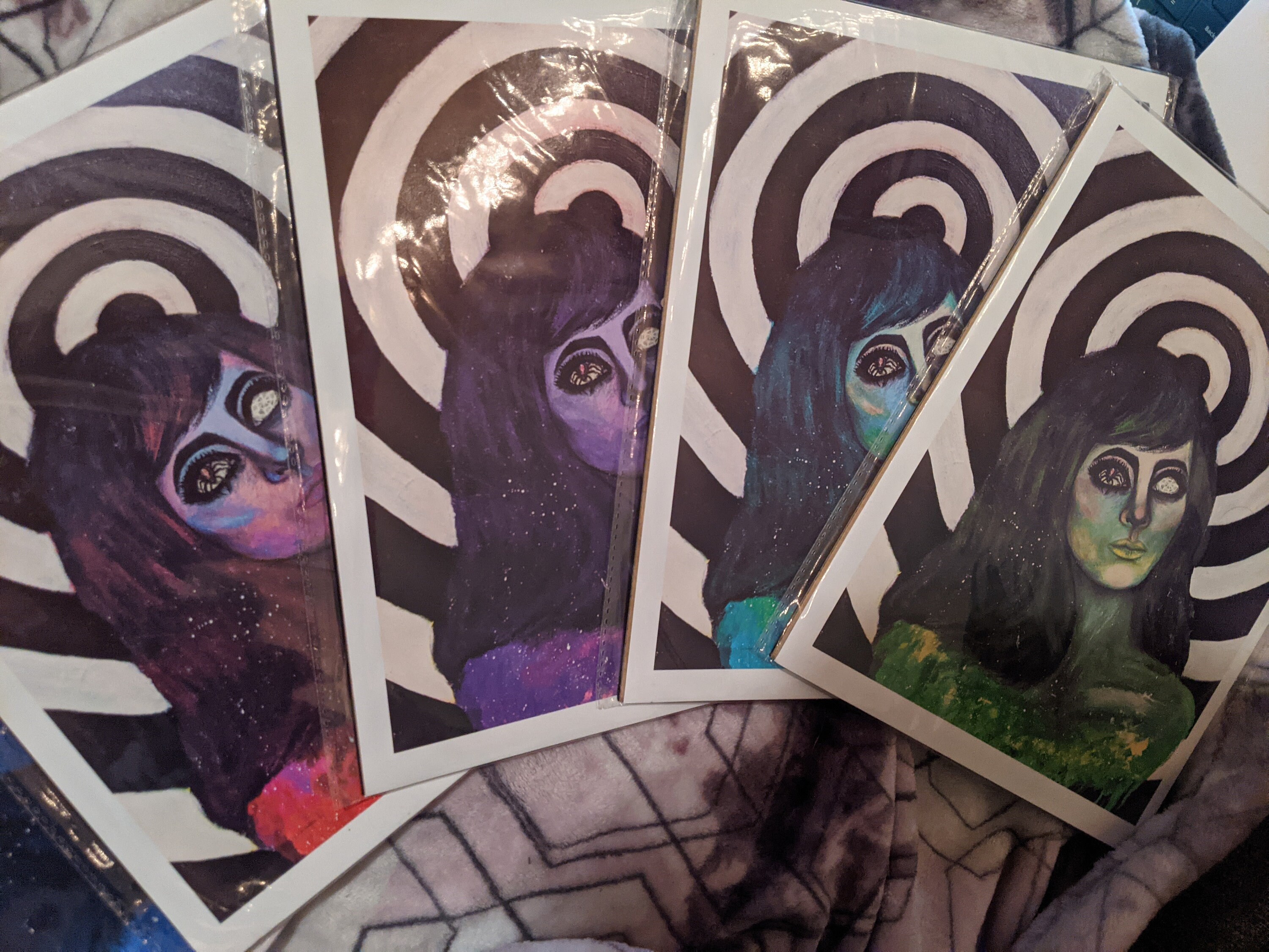 Spider Eye Hypnotic Girl Original Prints and Holographic Stickers - Etsy