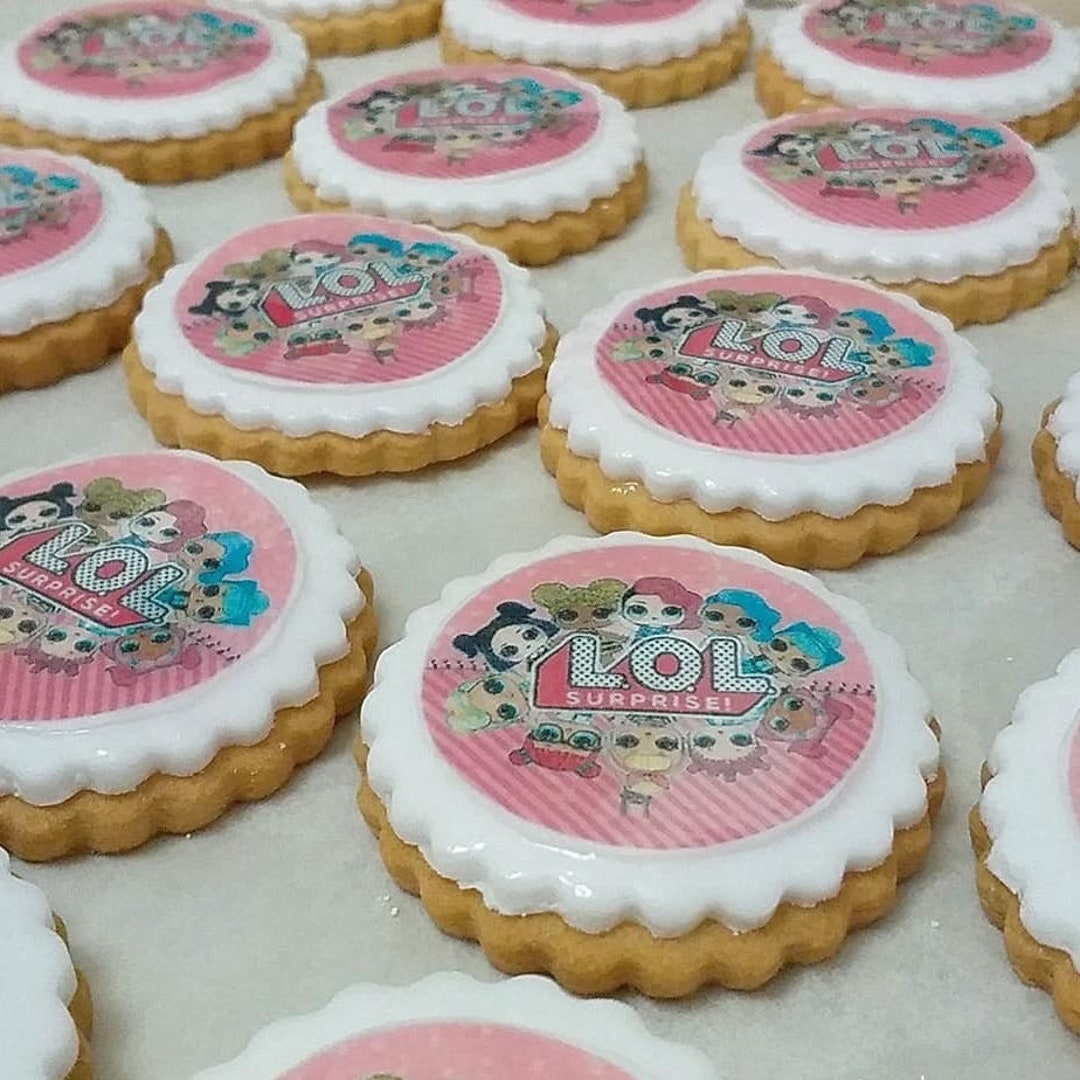 Shortbread Biscuits Decorated With Sugar Paste With Personalized Wafer ...