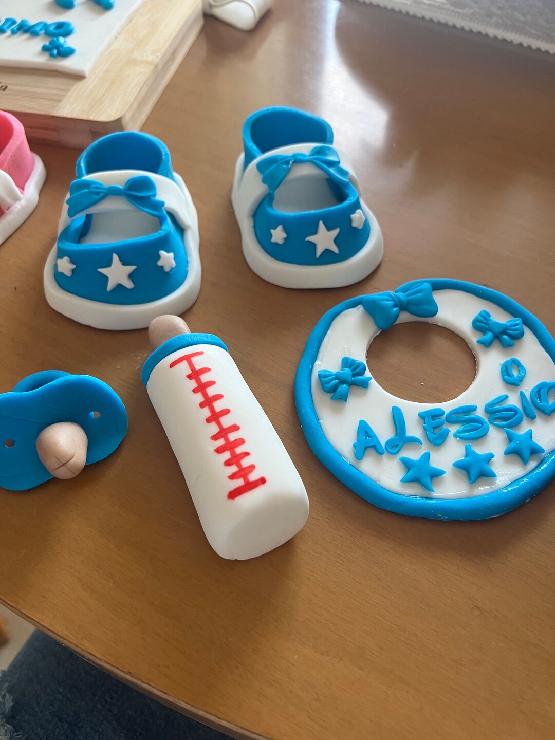 Edible Baby Shower Cake or Baptism Topper Kit. Personalized and Edible ...