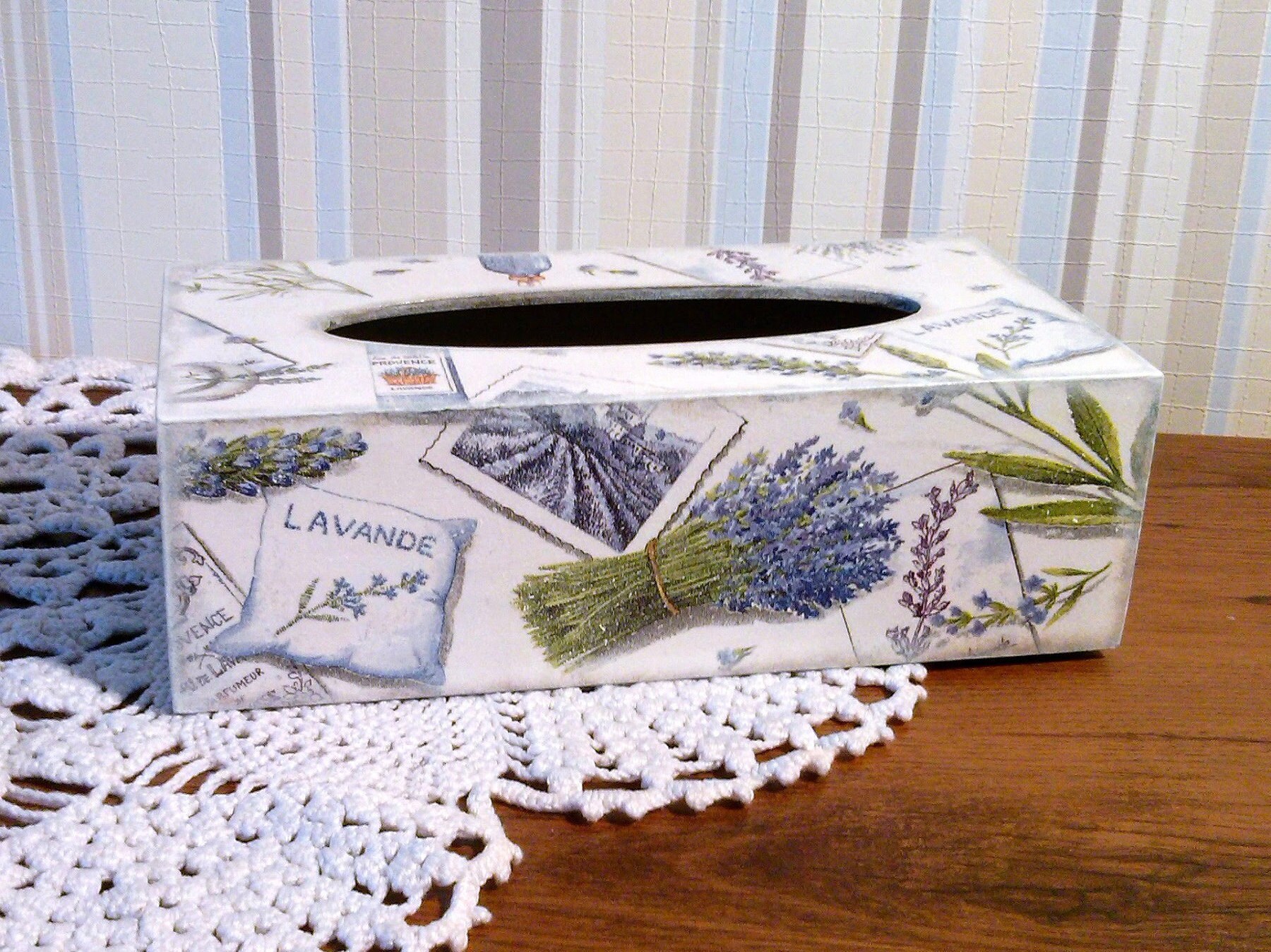 Tissue Box Cover Rectangular White With Flowersnapkin Storage - Etsy UK