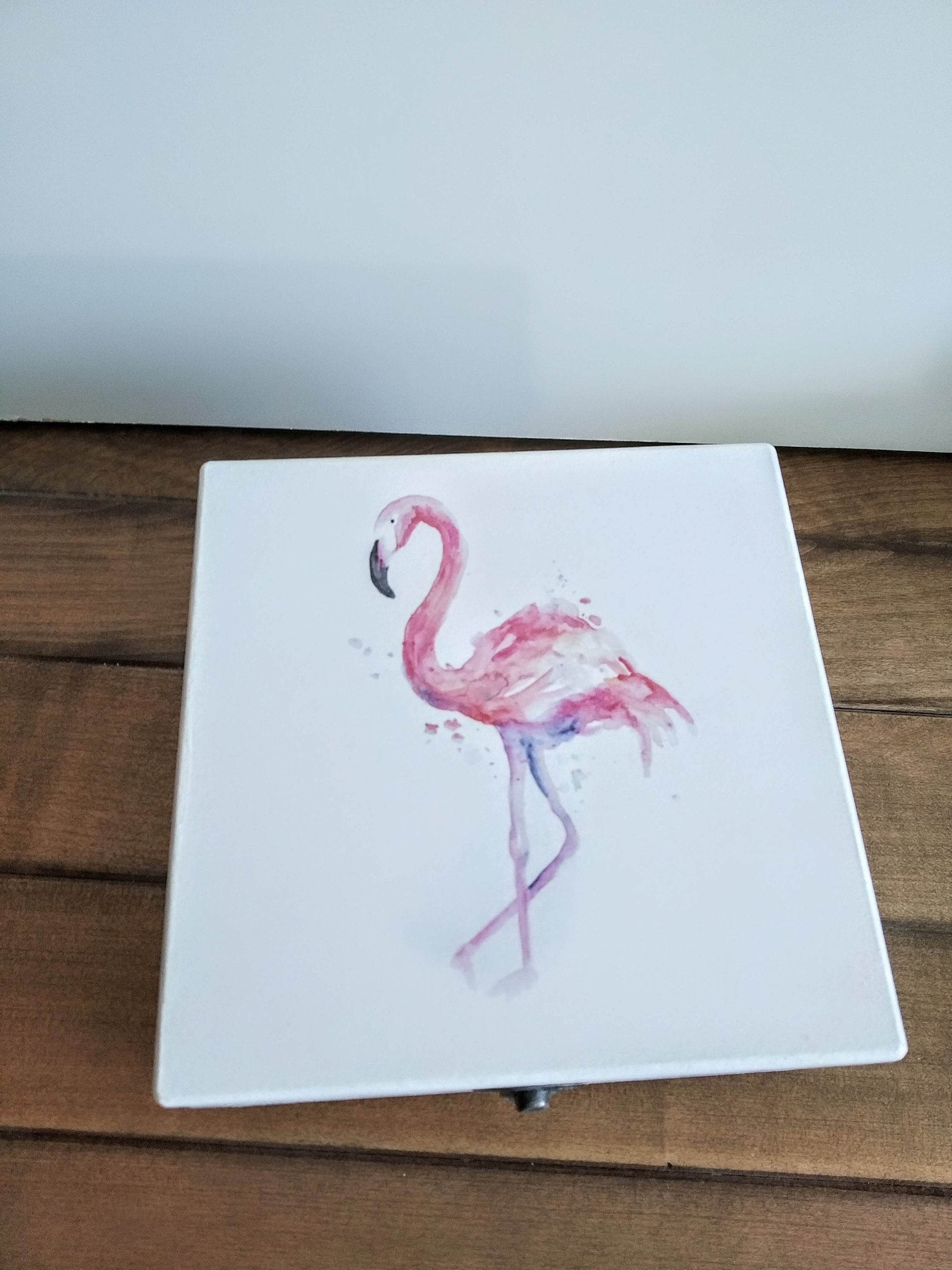 Jewelry Box,box Pink Flamingo ,flamingo Decor,white Box, Jewelry Storag ...