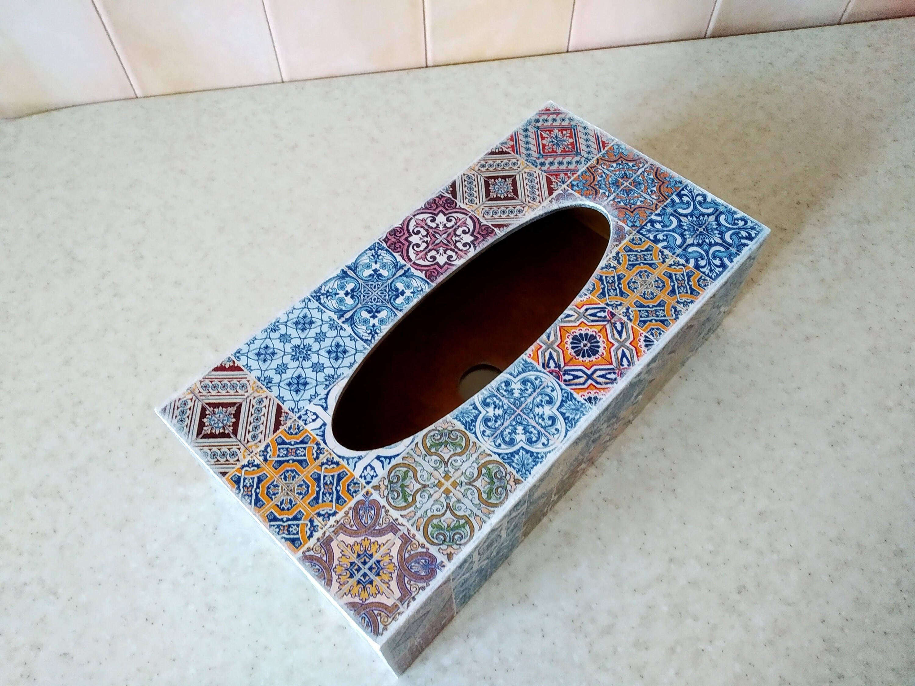 Blue Tissue Box Cover for Kitchen wood Tissue Box Cover - Etsy