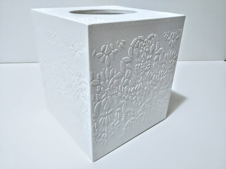 Tissue Box Cover White,square Tissue Box Holder,bathroom Decor ...