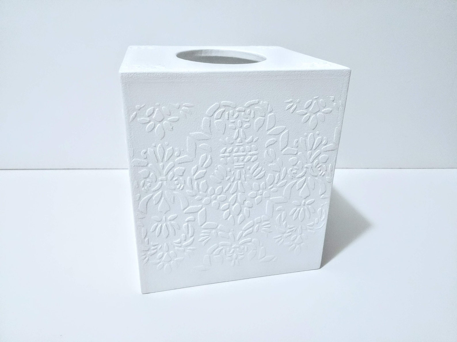 Tissue Box Cover White,square Tissue Box Holder,bathroom Decor ...