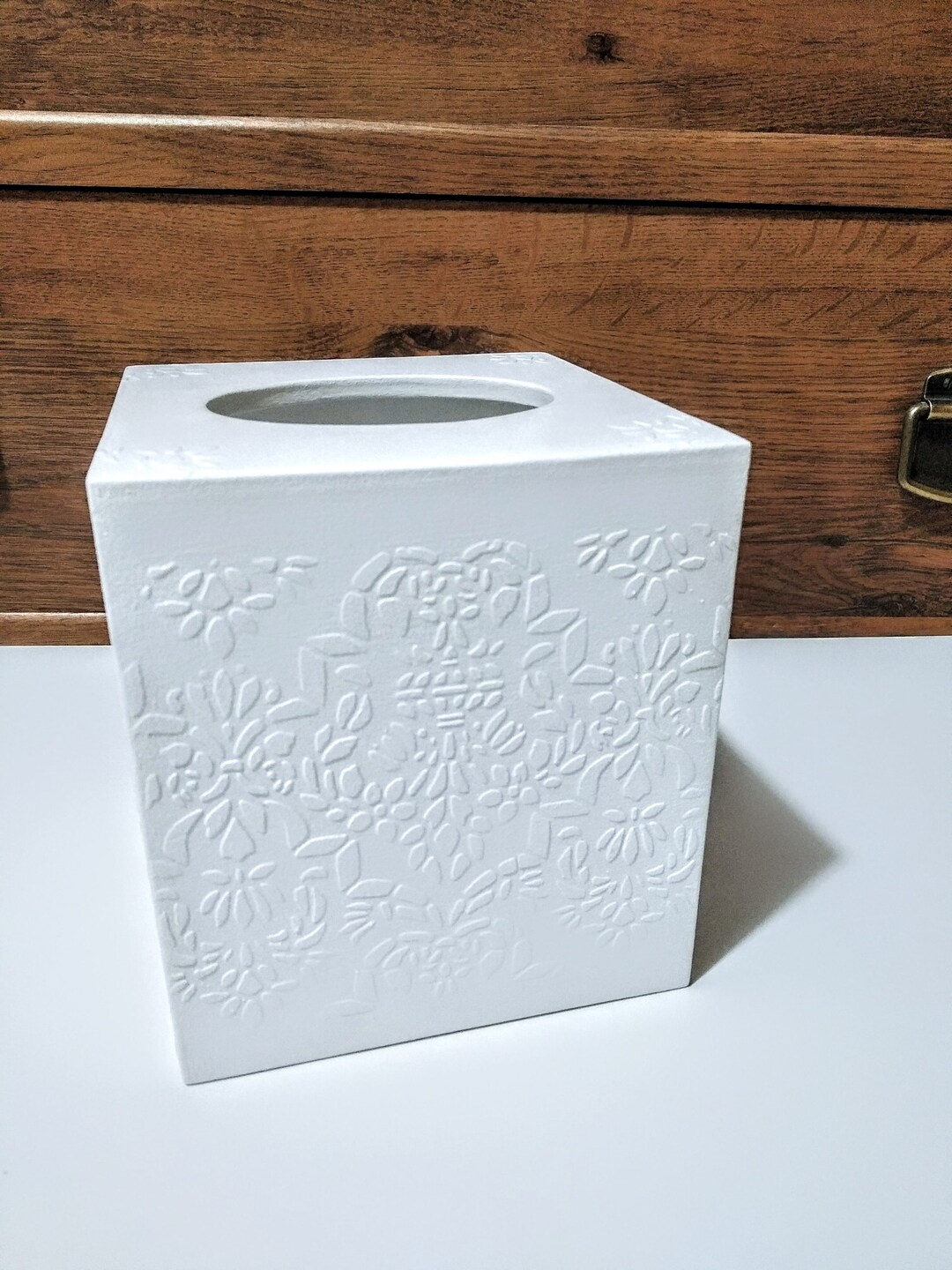 Tissue Box Cover White,square Tissue Box Holder,bathroom Decor ...