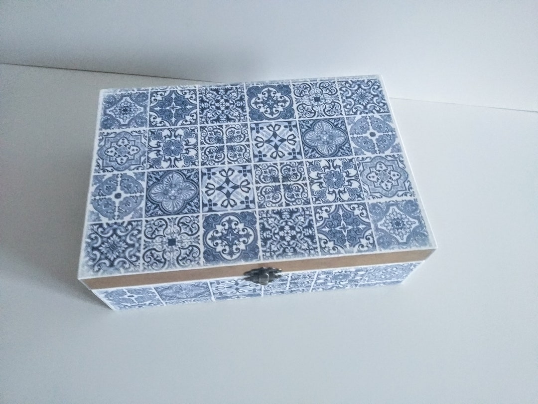 Wooden Blue Box for Tea,box Holder for Tea,big Tea Bag Storage Box,tea ...