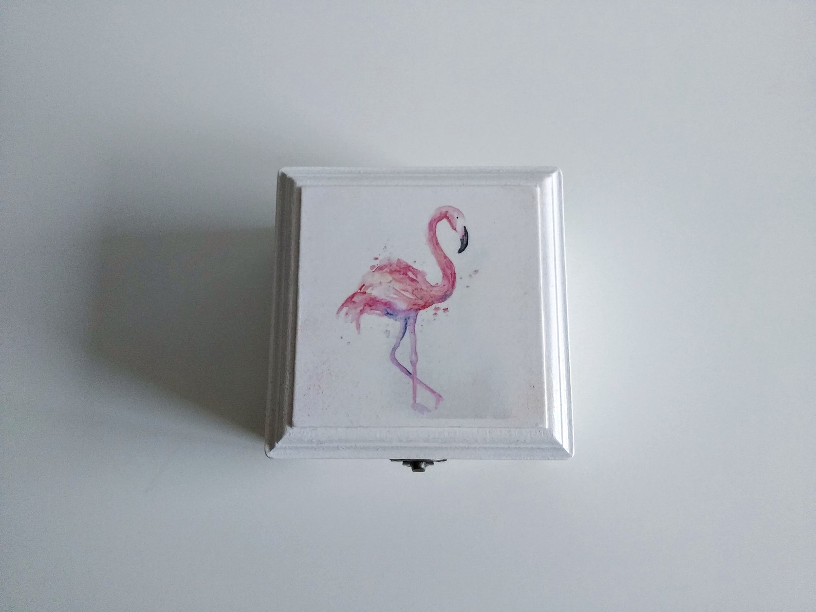 Jewelry boxBox pink flamingo Flamingo decorwhite box | Etsy