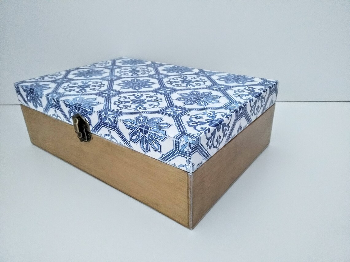 Wooden Blue Box for Teabox Holder for Teabig Tea Bag Storage - Etsy