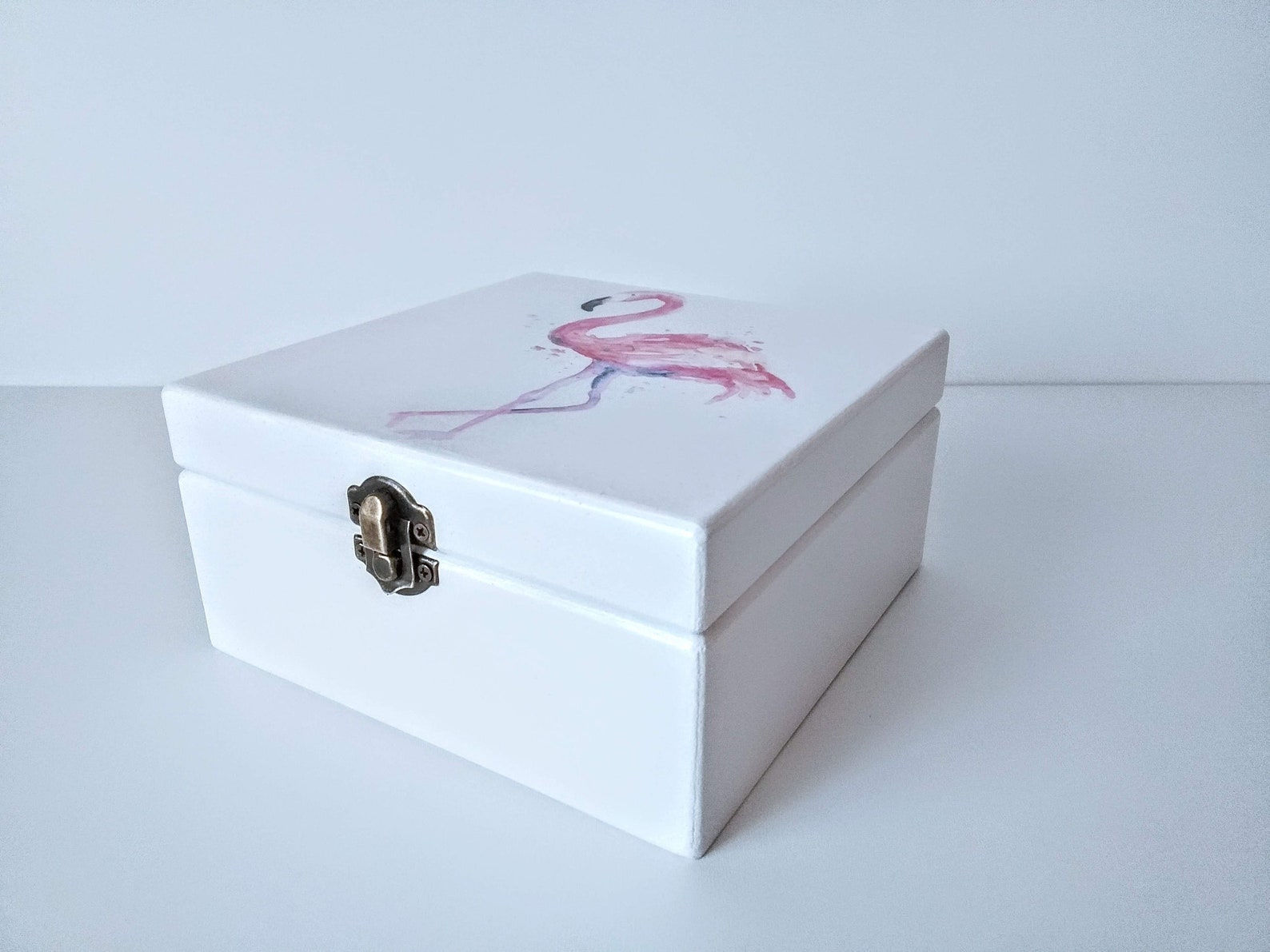 Jewelry Boxbox Pink Flamingo flamingo Decorwhite Box - Etsy