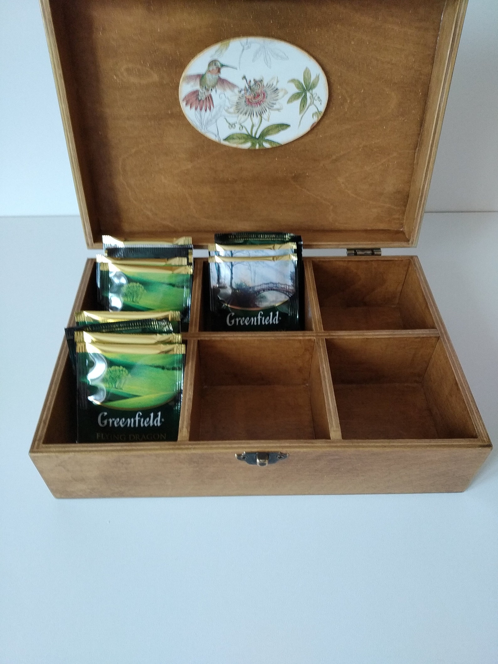 Wooden tea boxbox holder for teabig tea bag storage boxtea | Etsy
